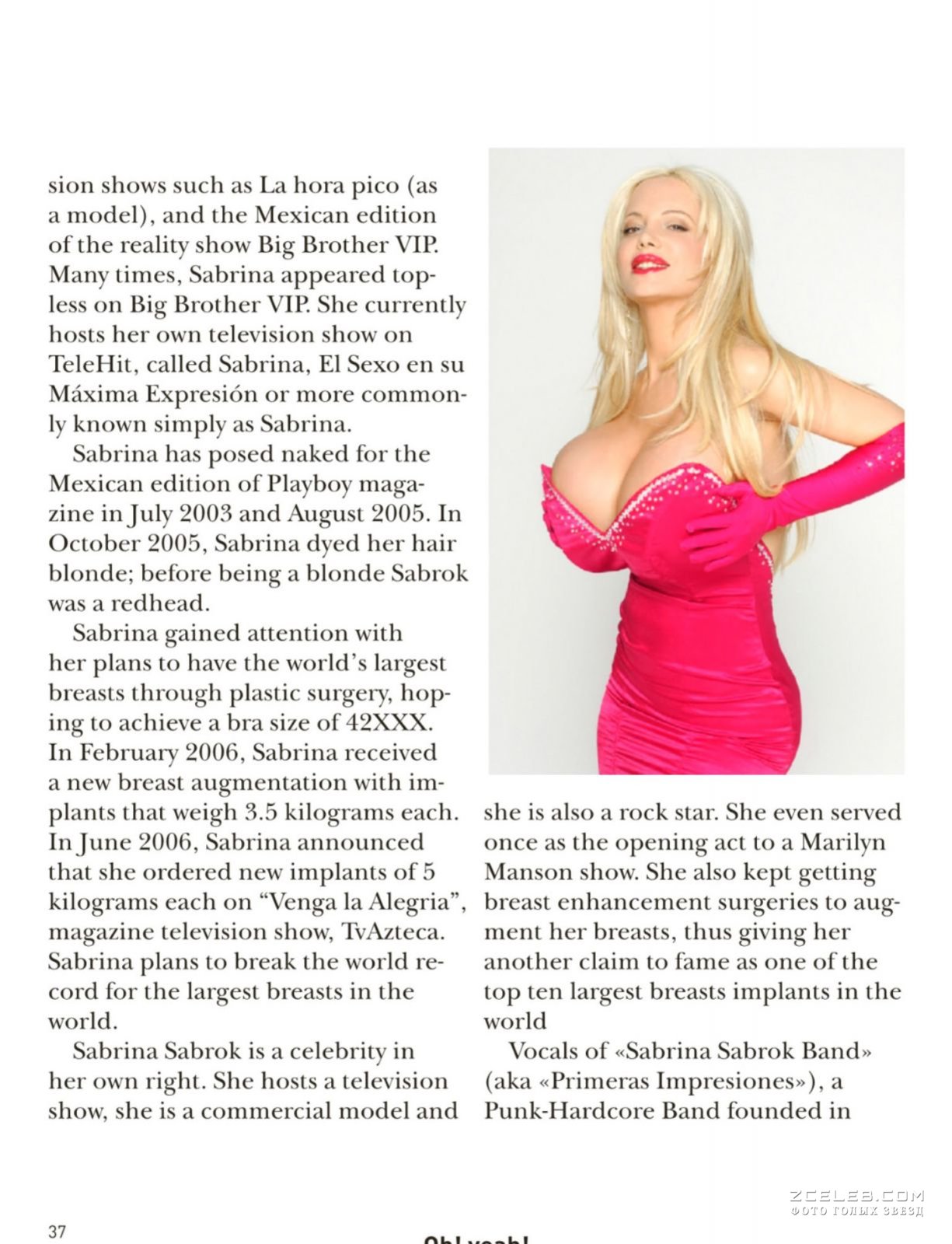 Грудастая Сабрина Саброк снялась в журнале Oh! Yeah!, 2013 / ZCELEB